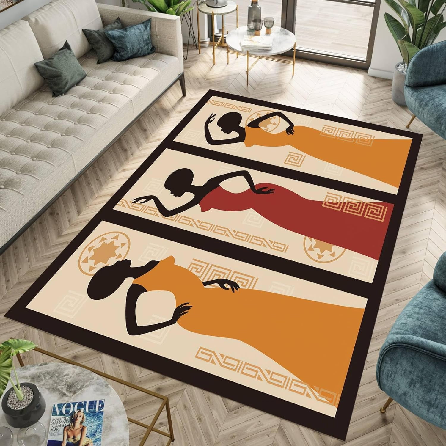 Ethnic African Woman Area Rugs, Pop Popular Art Rug, Non-Slip Mat Soft ...