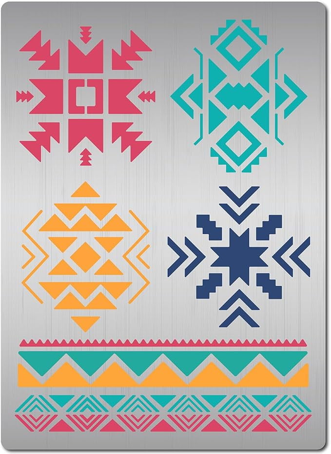 Ethnic Aztec Theme Stainless Steel Metal Cutting Dies Stencils for DIY ...
