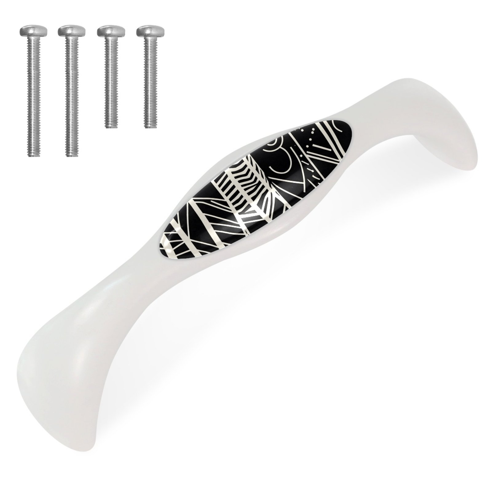 Ethnic Black and White Stripes Kitchen Cabinet Pull Knobs Drawer ...
