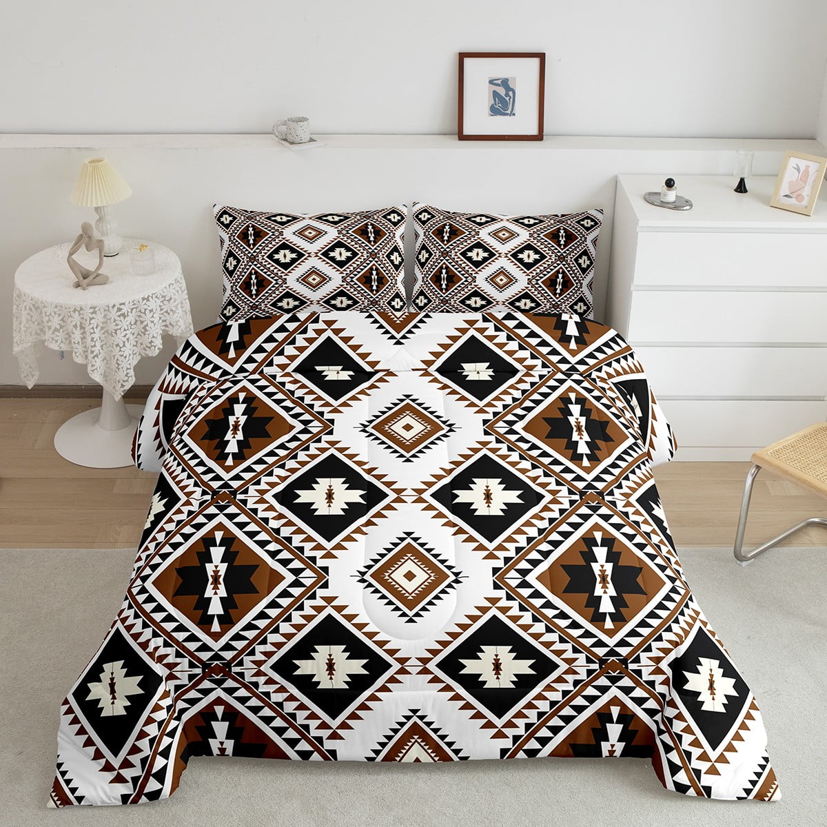 Ethnic Bohemian Down Comforter Queen Western Boho Aztec Bedding Set ...
