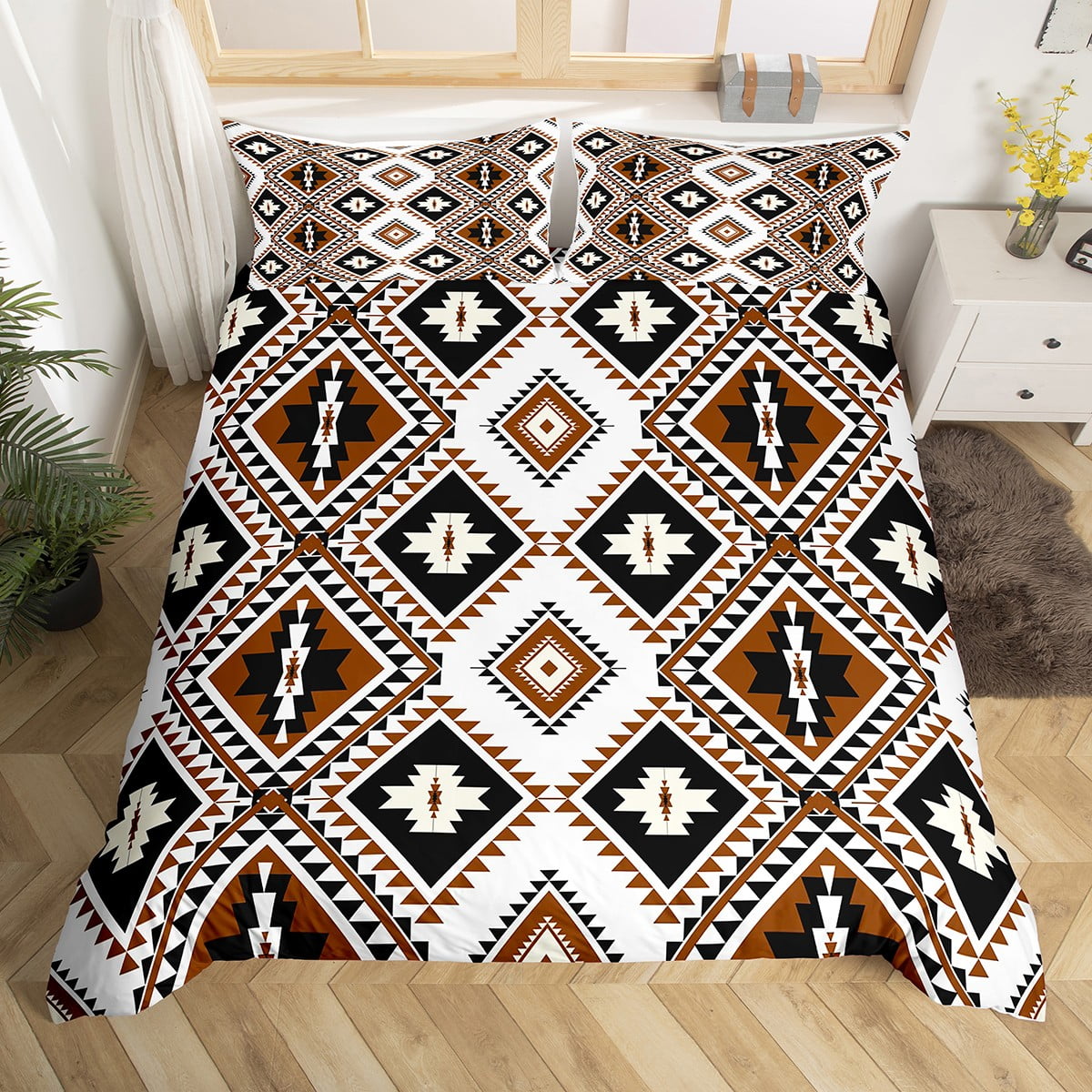 Ethnic Bohemian Duvet Cover Twin Western Boho Aztec Bedding Set ...