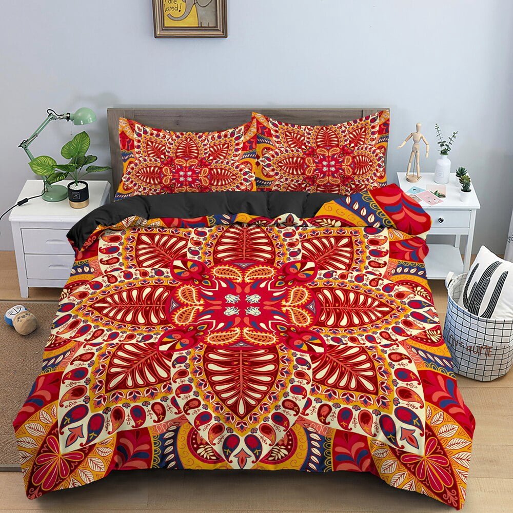 Ethnic Bohemian Mandala Duvet Cover European Flower Vintage Geometric ...