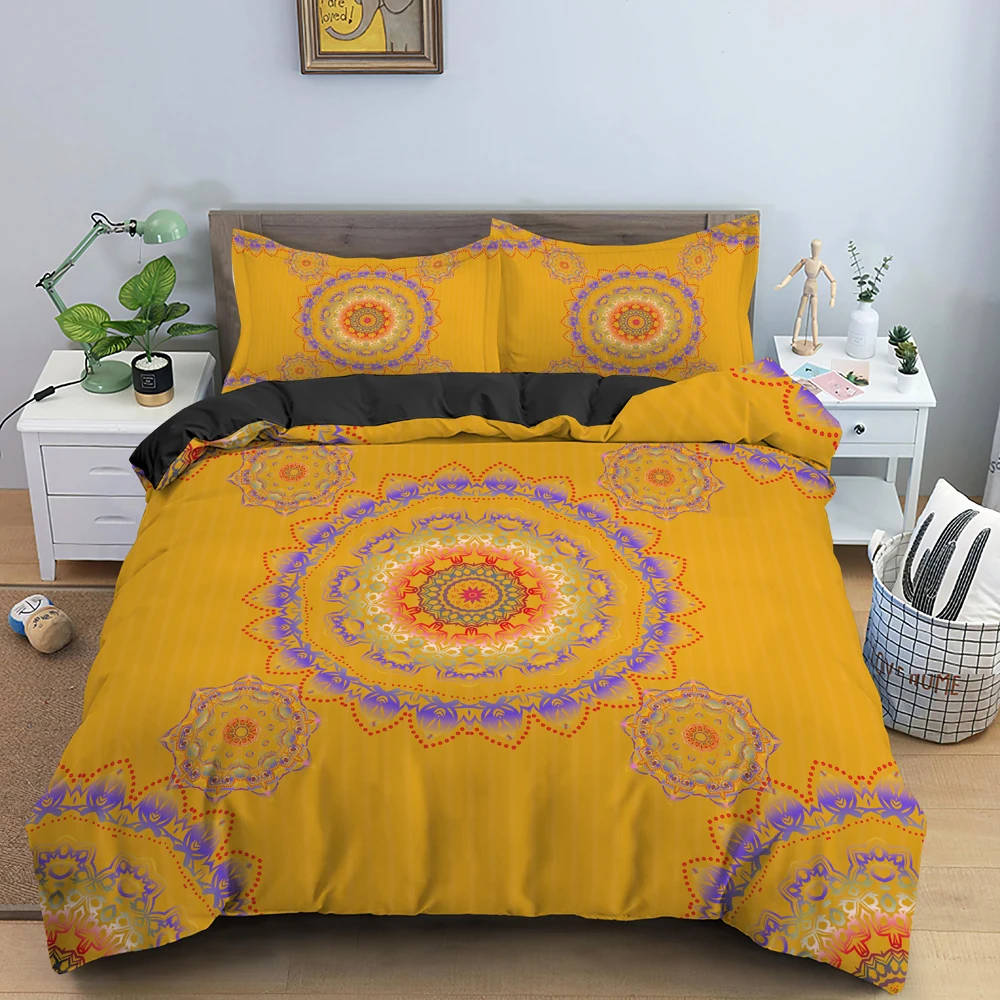 Ethnic Bohemian Mandala Duvet Cover King European Flowers Vintage ...