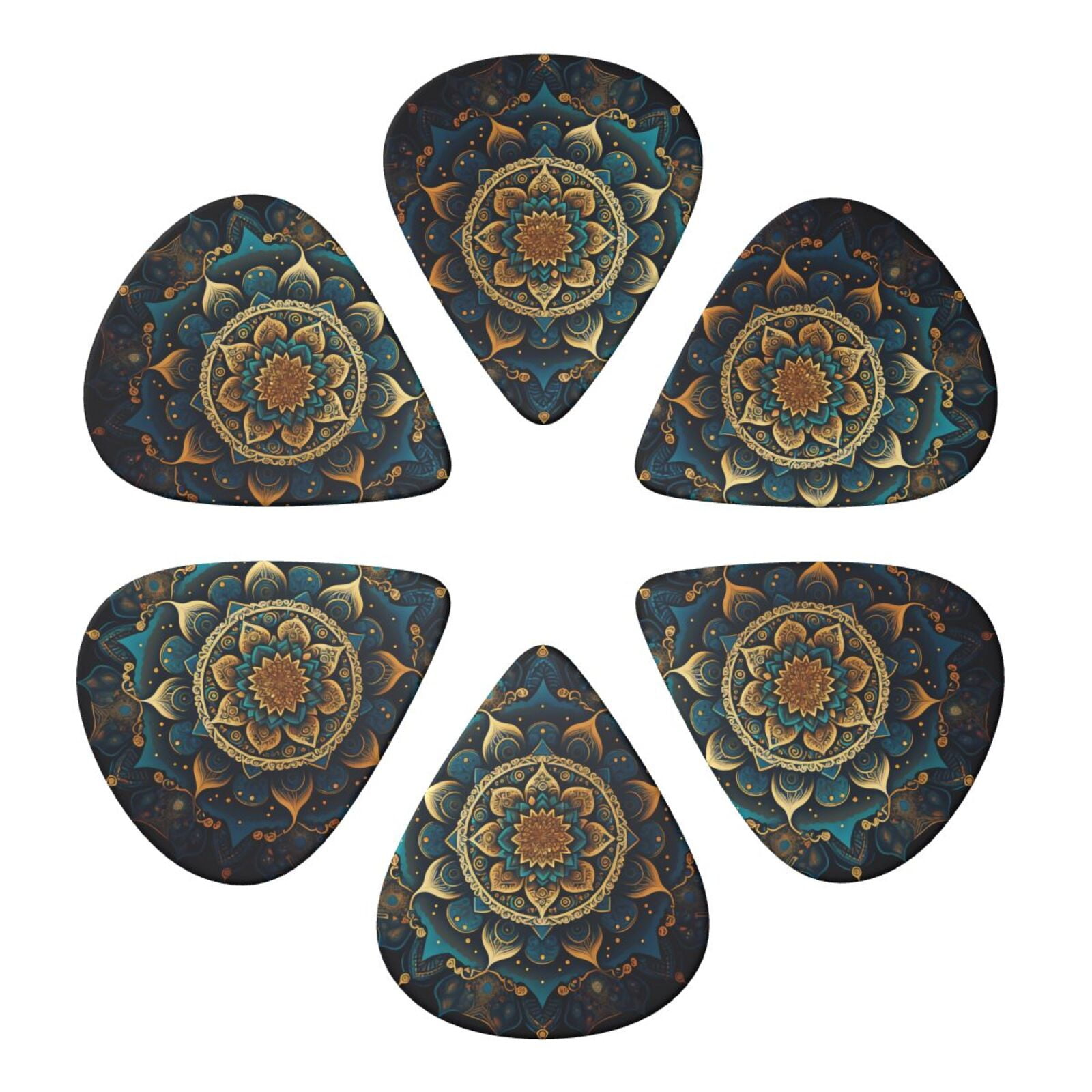 Ethnic Bohemian Mandala Geometric Guitar Pick 6 Pack for Bass Acoustic ...