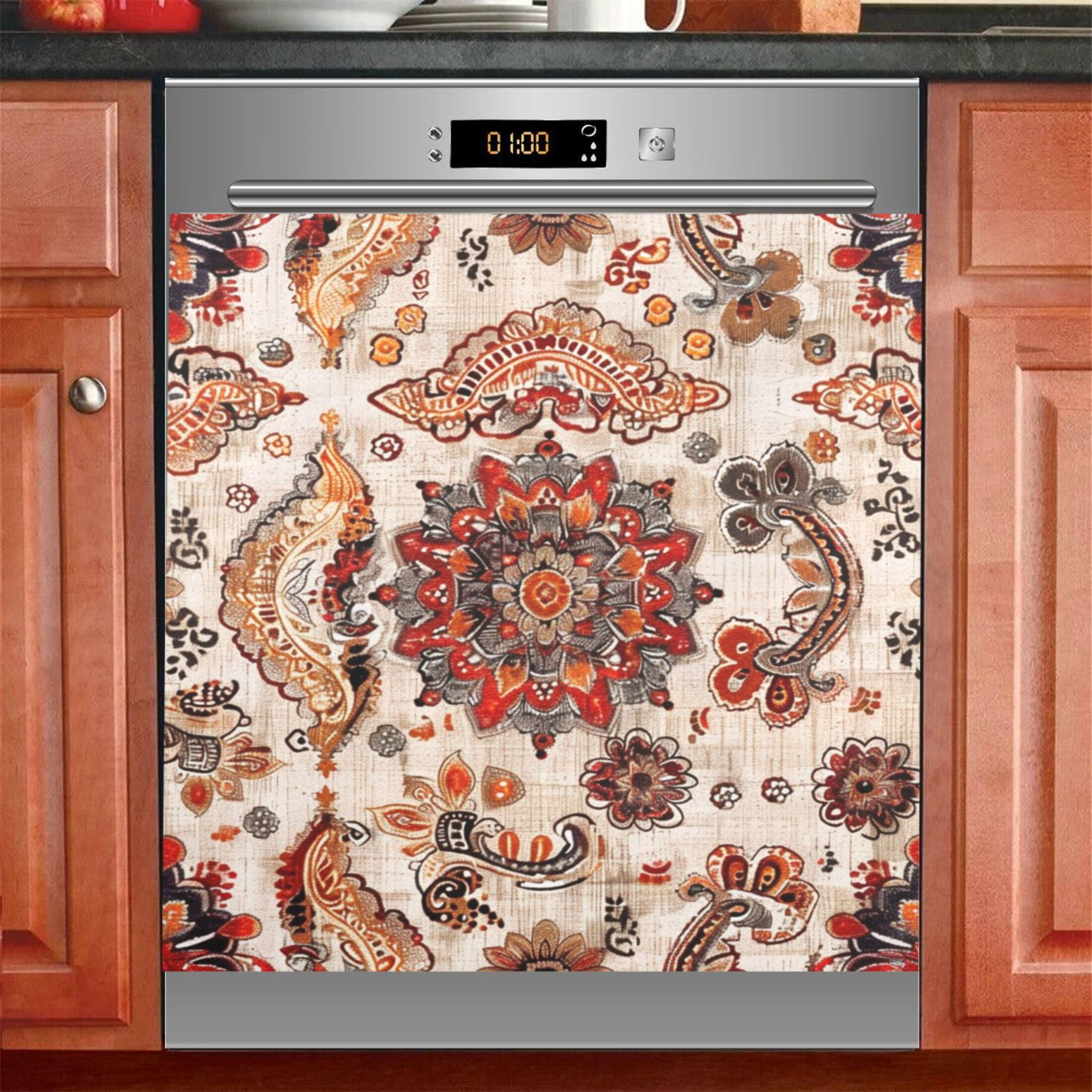 Ethnic Bohemian Mandala Paisley Rustic Dishwasher Magnetic Refrigerator ...