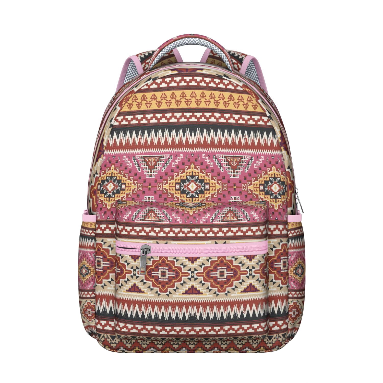 Ethnic Boho Backpack - Vintage Tribal Style, Large Capacity, 17" Laptop ...