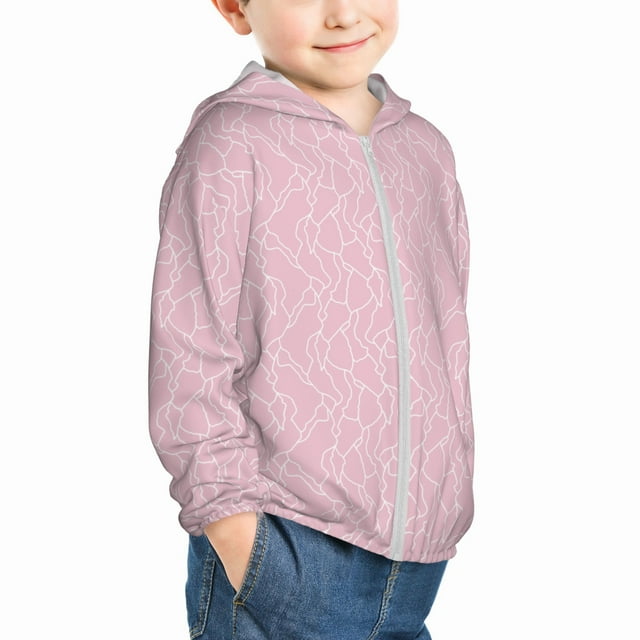 Ethnic Boho Pattern Rose Kids Zip-Up Hoodie Girls Boys Sun Protection Jacket Hooded Cooling ...