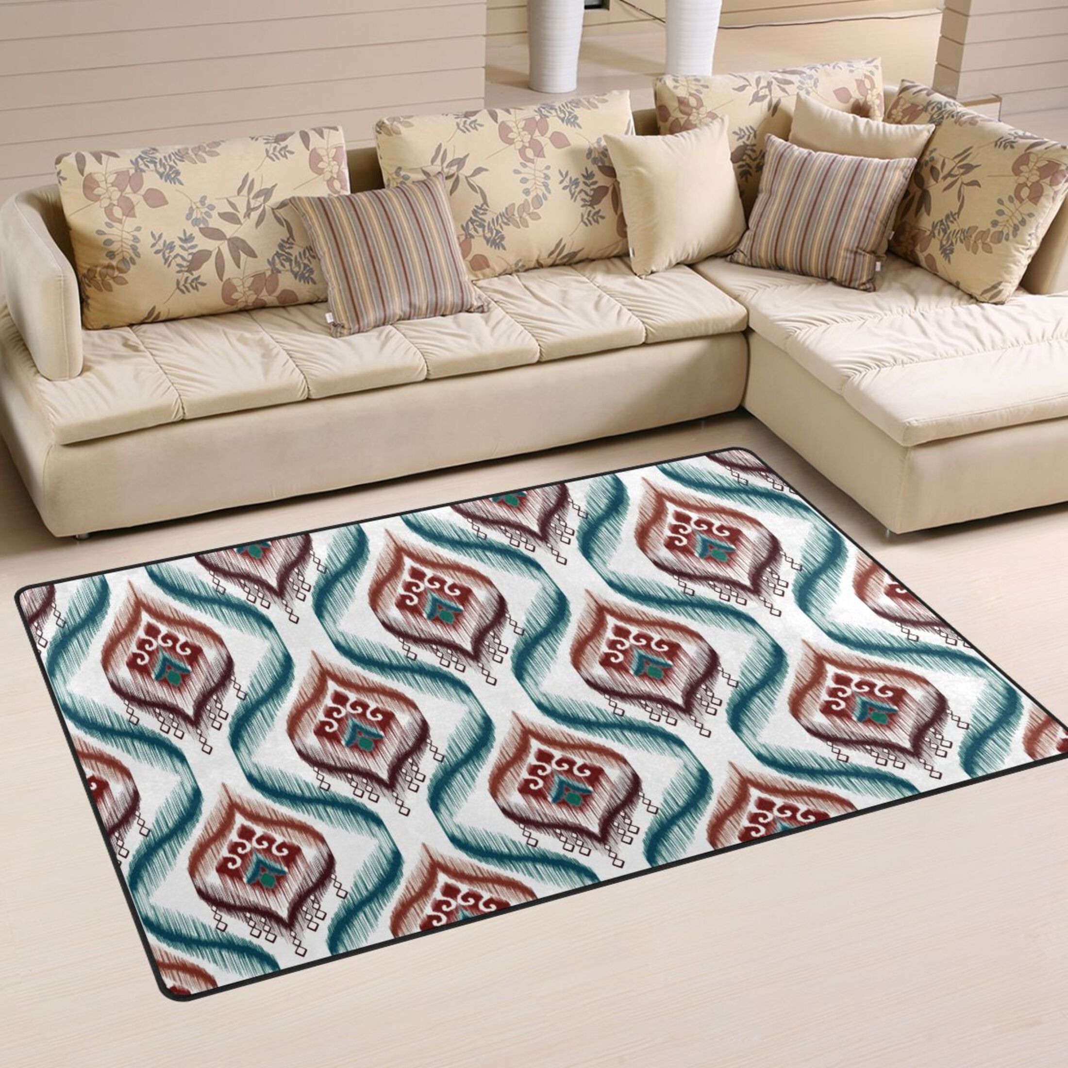 Ethnic Bohomia Tribal Mandala Area Floor Mats Non-Slip Rugs Soft ...