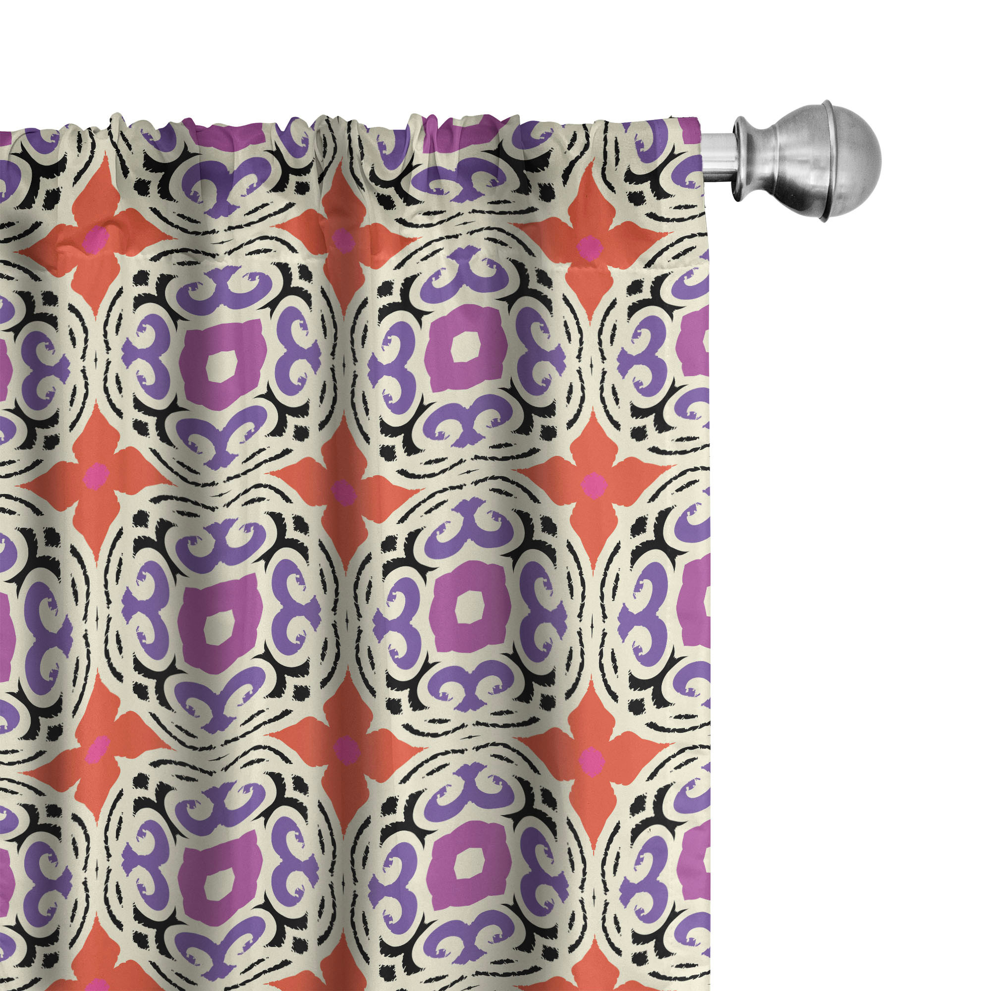 Ethnic Curtains 2 Panels Set, Traditional Pattern of Kazakh and Turkish ...