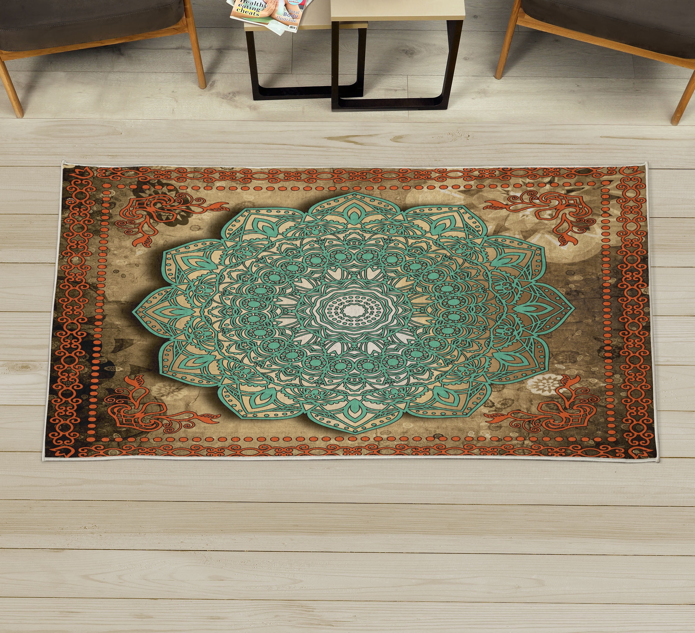 Ethnic Decorative Rug, Mystic Mandala Culture Karma Calmness and ...