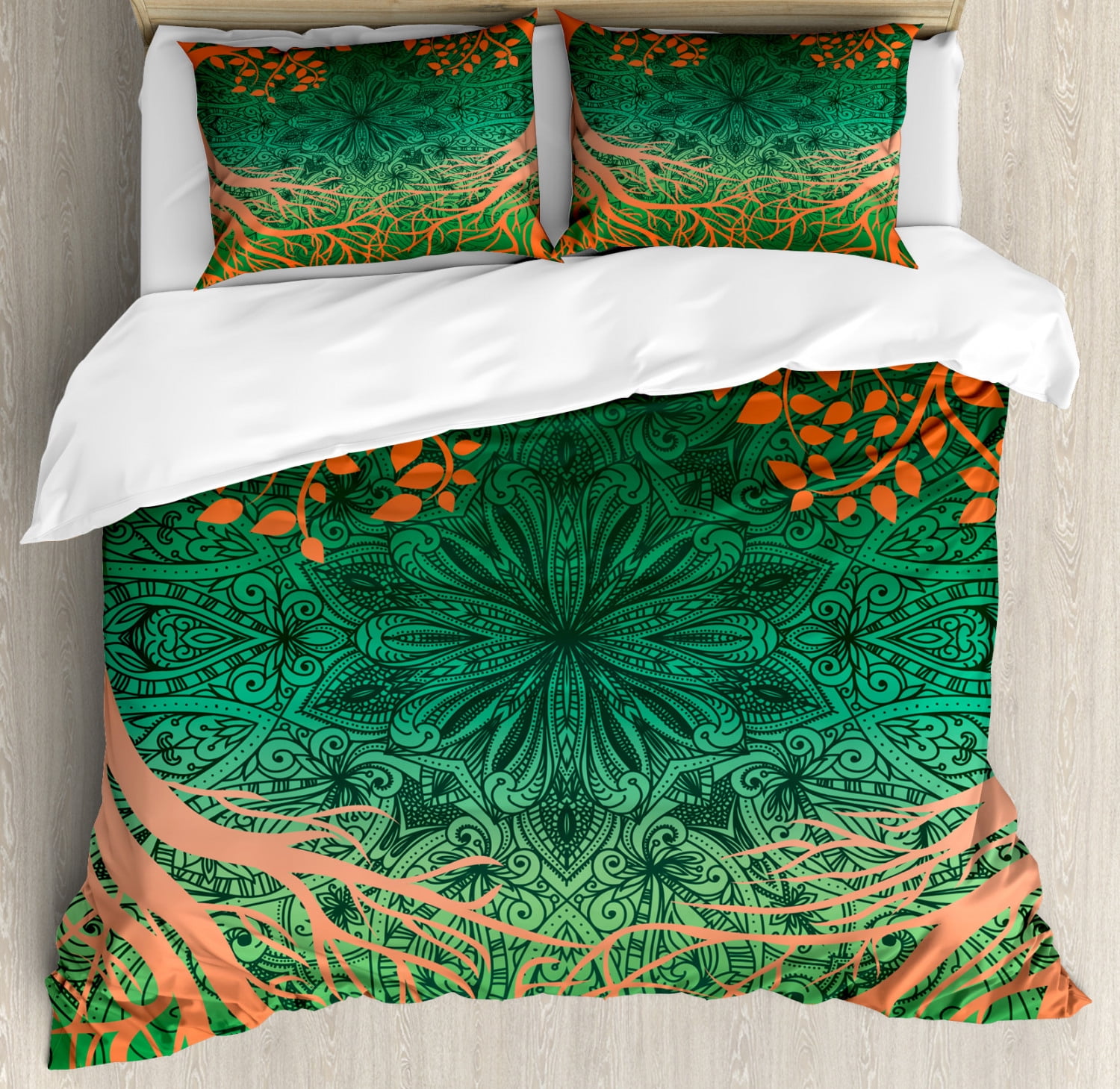 Ethnic Duvet Cover Set, Mandala Form Universe Cultural Pattern ...