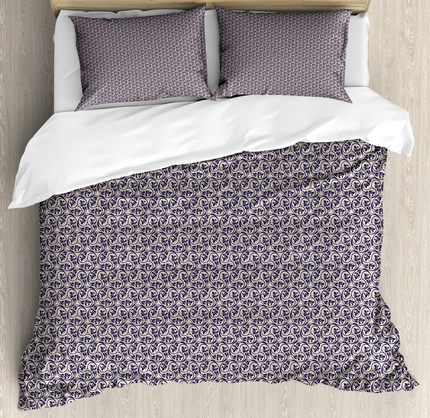 Ethnic Duvet Cover Set, Middle Eastern Traditional Floral Pattern ...