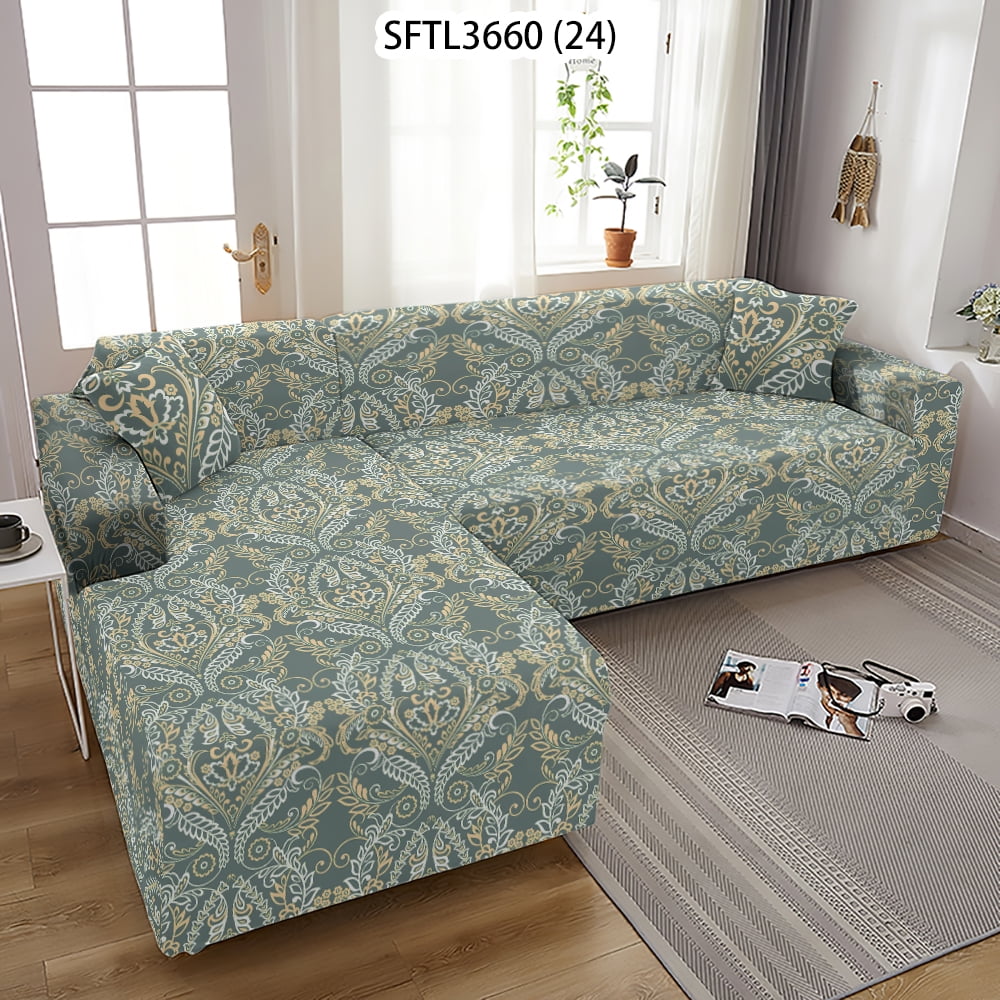 Ethnic European Print Living Room Texture Elastic Sofa Cover Modern ...