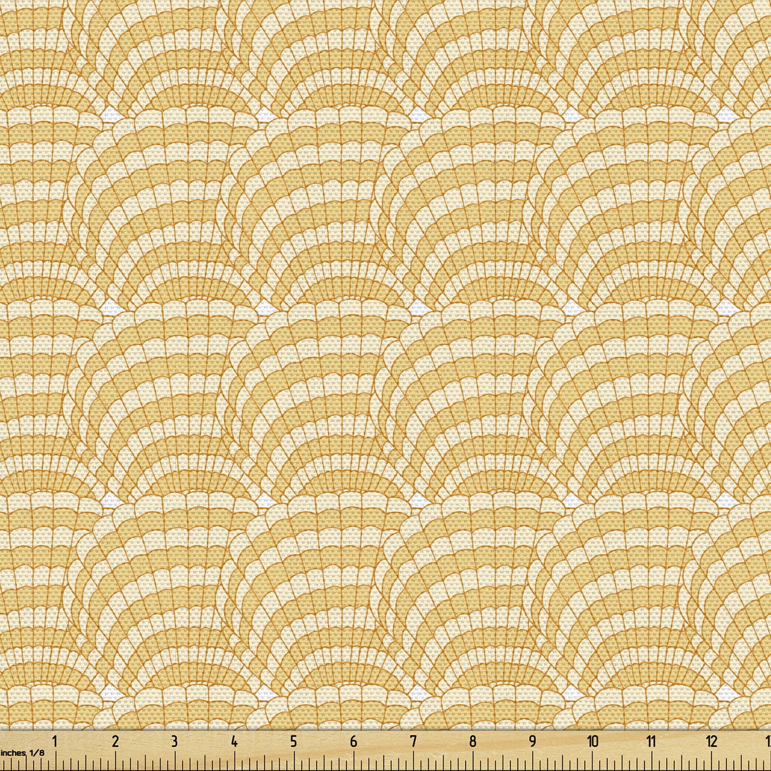 Ethnic Fabric by the Yard, Oriental Seashells Motif Underwater Theme in ...
