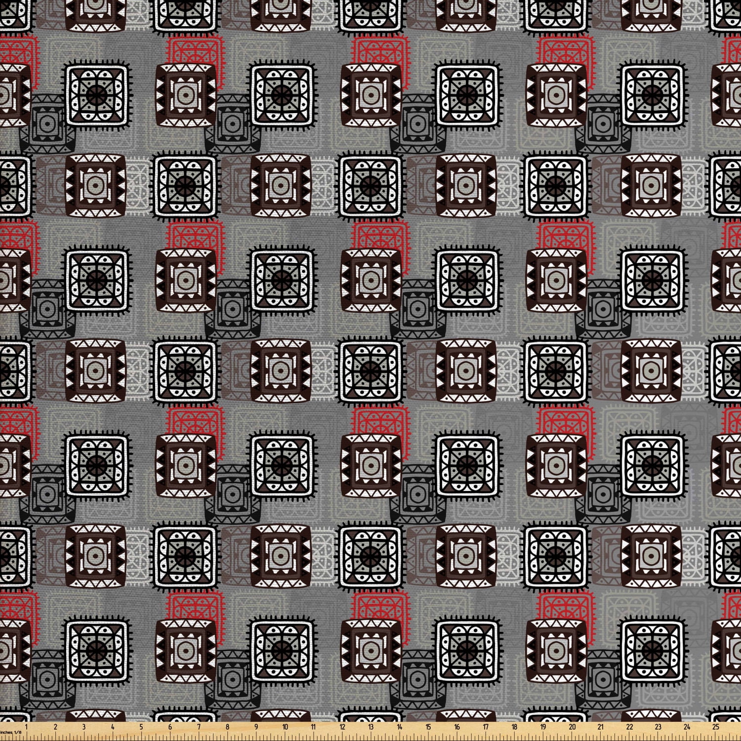 Ambesonne Ethnic Fabric by the Yard Upholstery, Aztec Ornament Lace, 2 ...