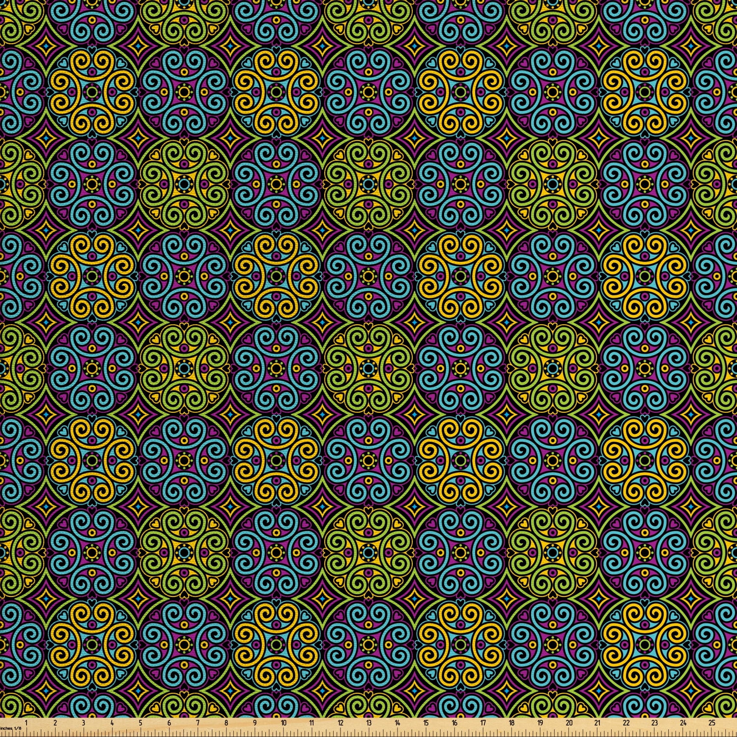 Ambesonne Ethnic Fabric by the Yard Upholstery, Classic Antique ...