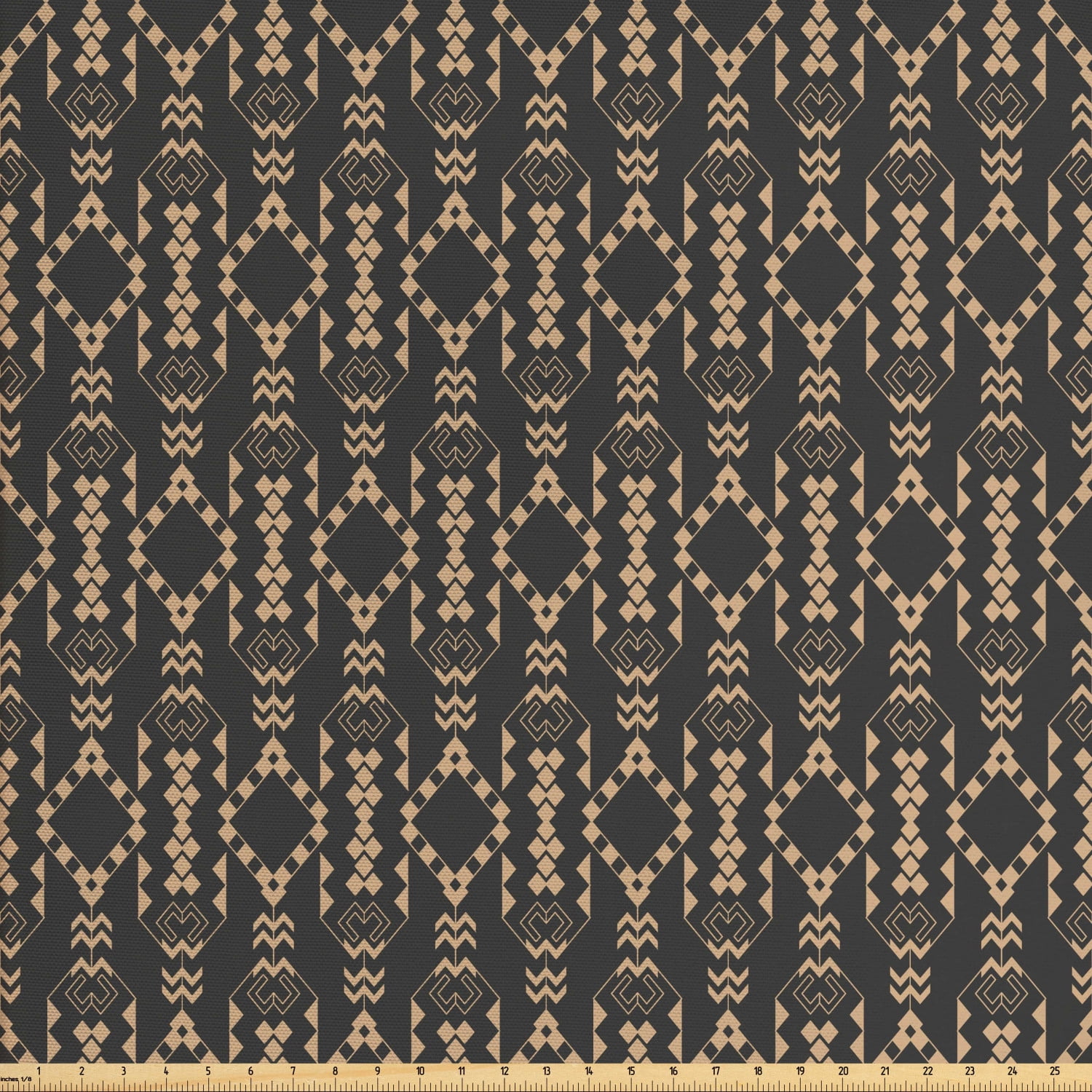 Ambesonne Ethnic Fabric by the Yard Upholstery, Retro Native Zigzag ...