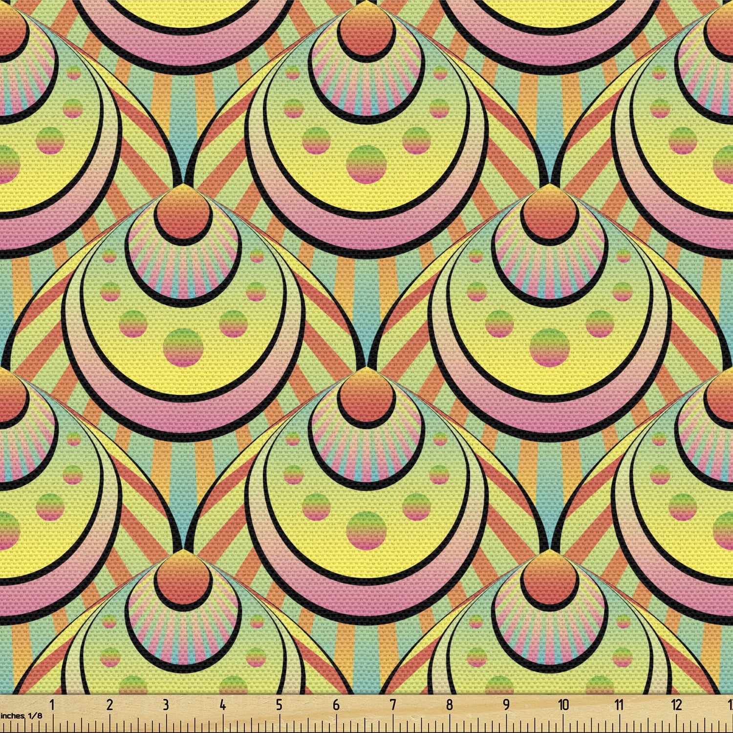 Ambesonne Ethnic Fabric by the Yard Upholstery, Bohemian Eastern ...