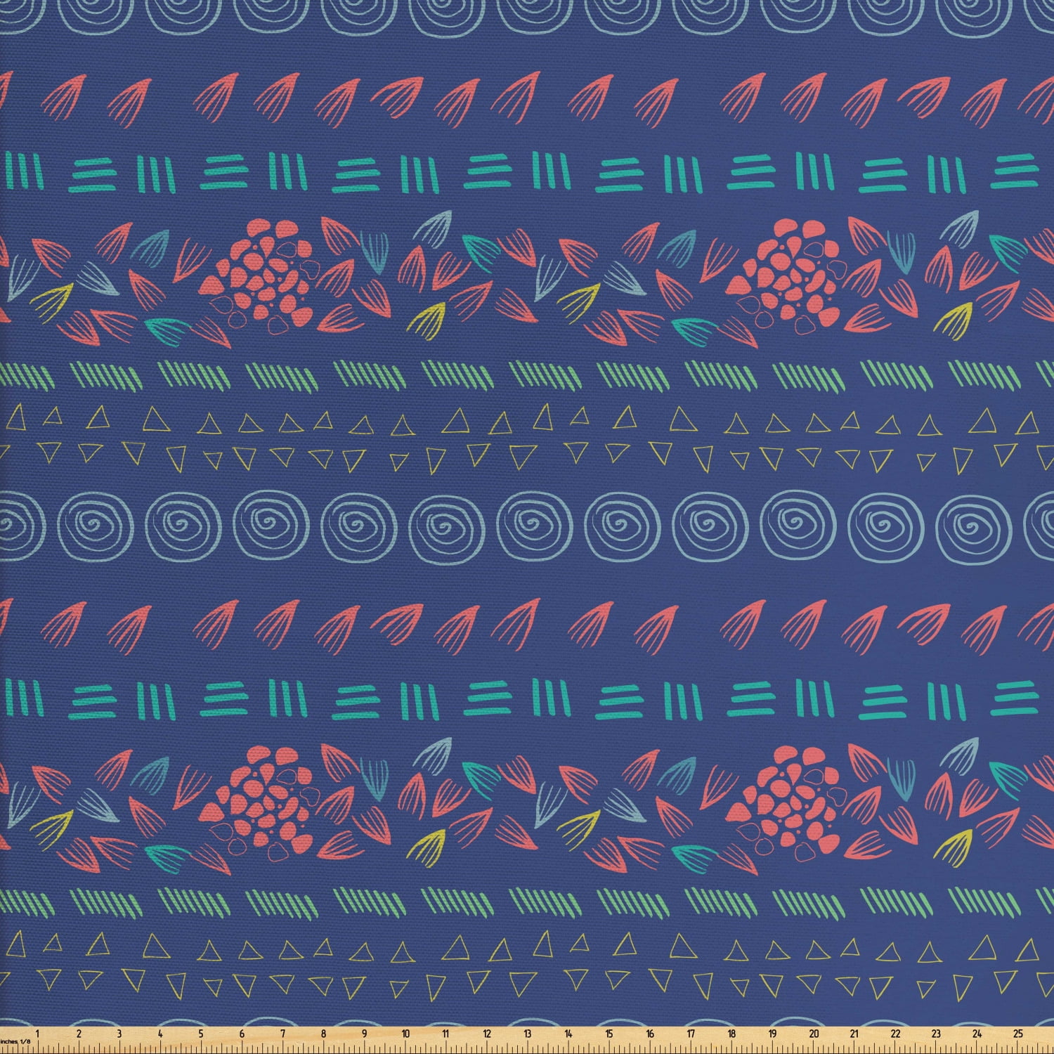 Ambesonne Ethnic Fabric by the Yard Upholstery, Bohemian Pastel Aztec ...