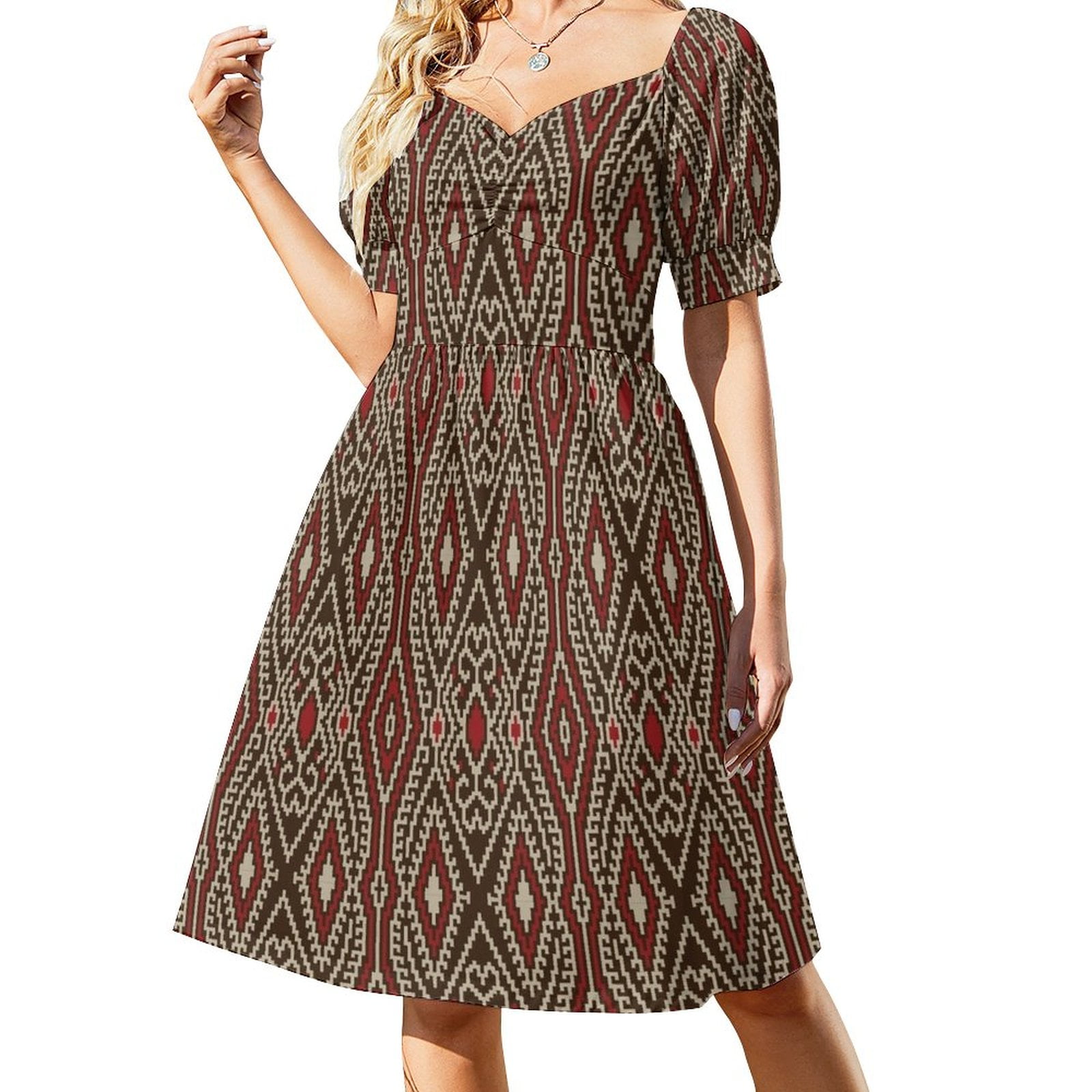 Ethnic Filipino Tribal Pattern - Tinalak 1 Sleeveless Dress prom ...
