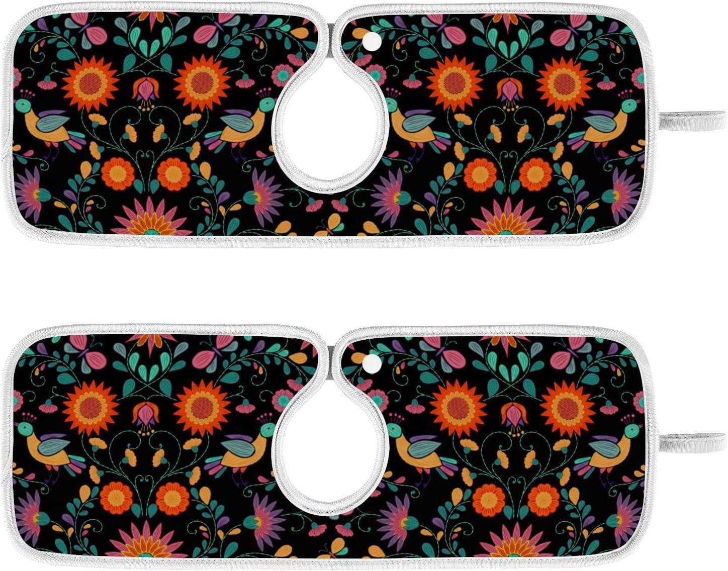 Ethnic Floral Bird Sink Splash Guard for Faucet 2 Packs Faucet ...