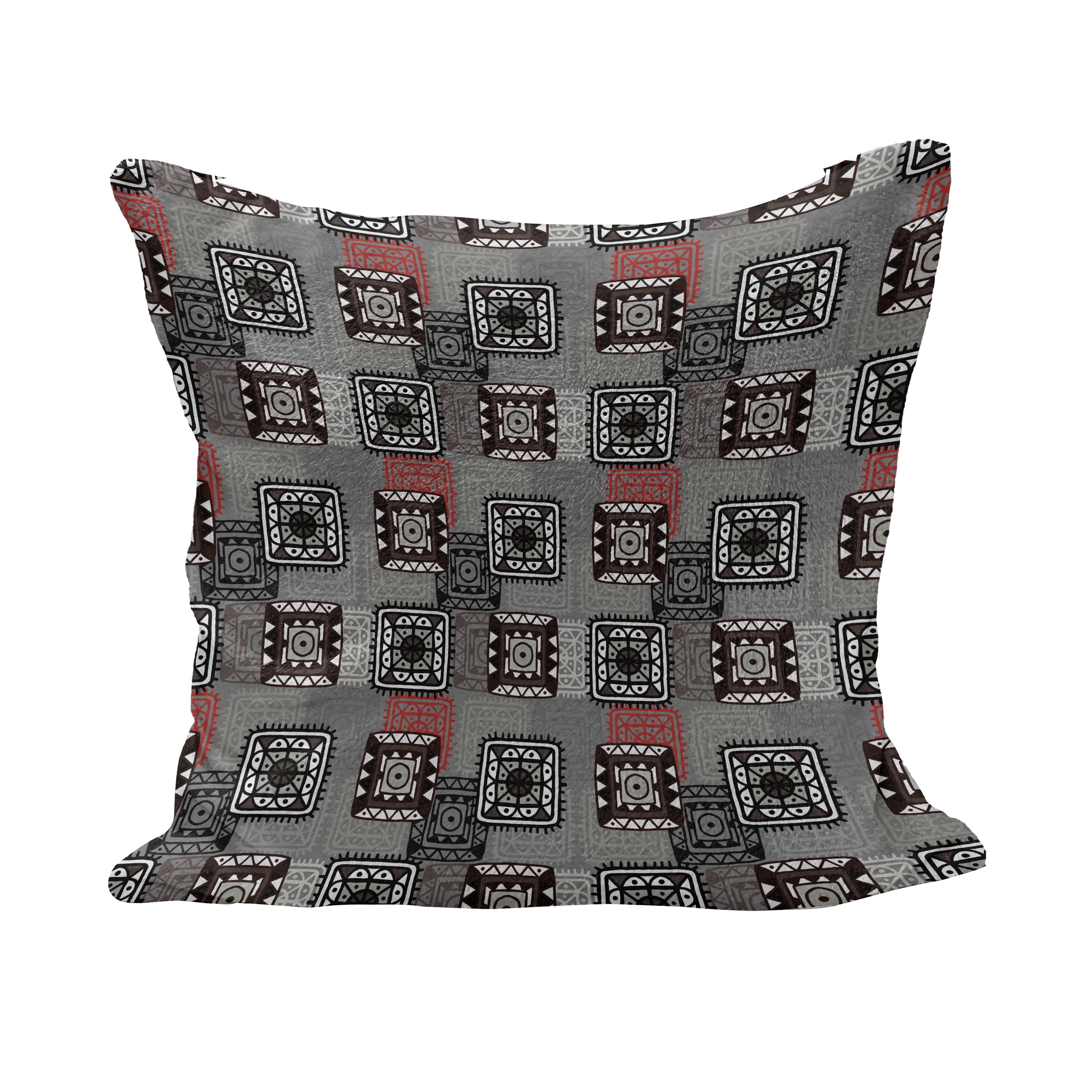 Ethnic Fluffy Throw Pillow Cushion Cover, Ornament Lace Folkloric ...