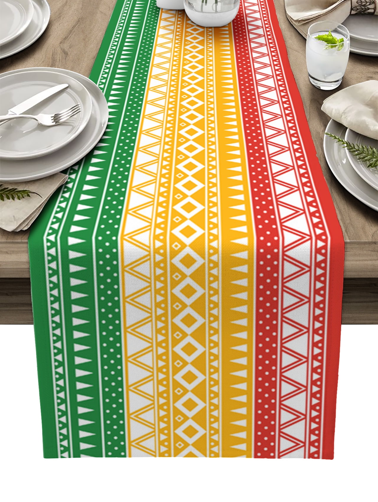 Ethnic Geometric Figures Table Runner Wedding Holiday Party Dining ...