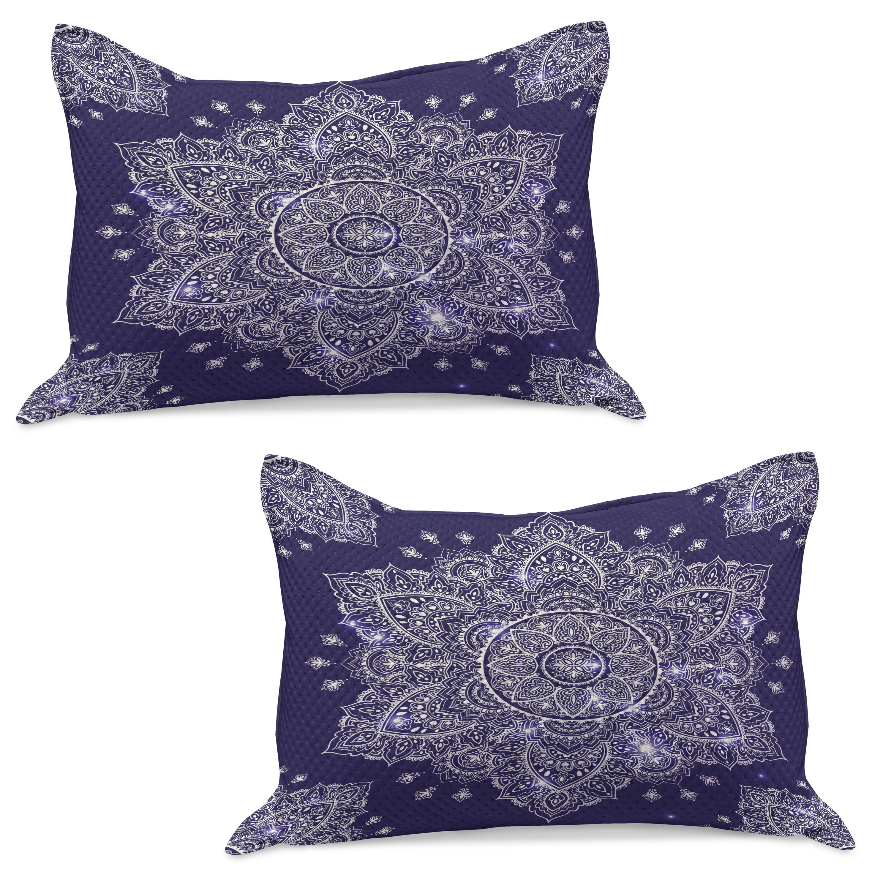Ethnic Knitted Quilt Pillowcover Set of 2, Floral Ornament Round ...
