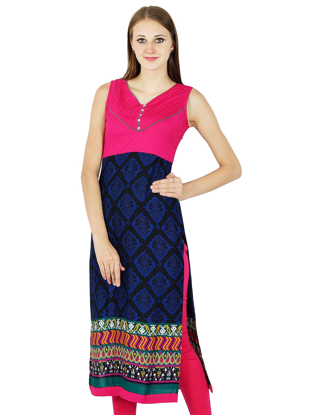 Ethnic Kurti Indian Bollywood Kurta Women Casual Top Tunic Dress ...