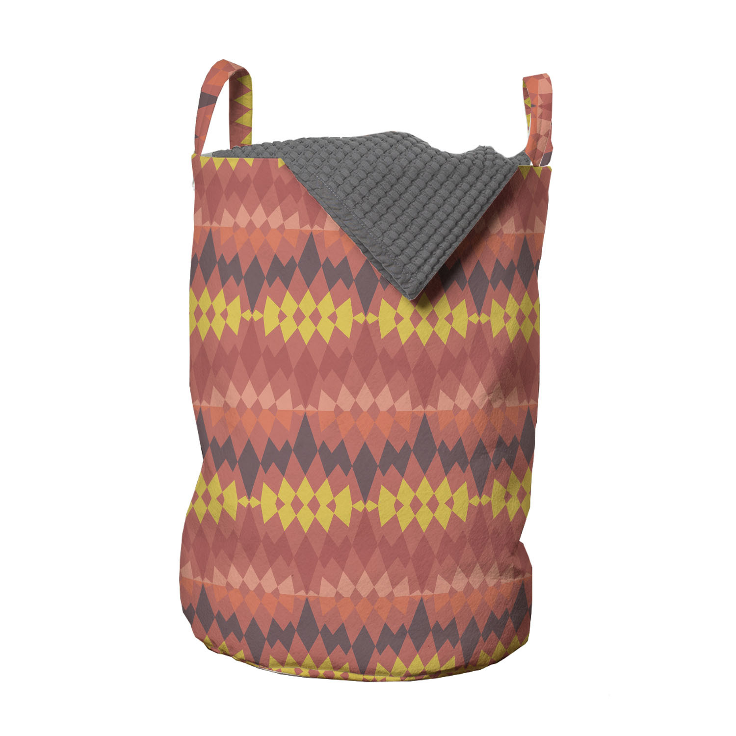 Ethnic Laundry Bag, Composition with Rhombuses and Triangular Shapes ...