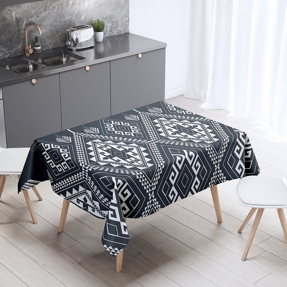 Ethnic Mandala Print Pattern Dining Table Tablecloth Home r Rectangular Party Anti-Stain Dust ...