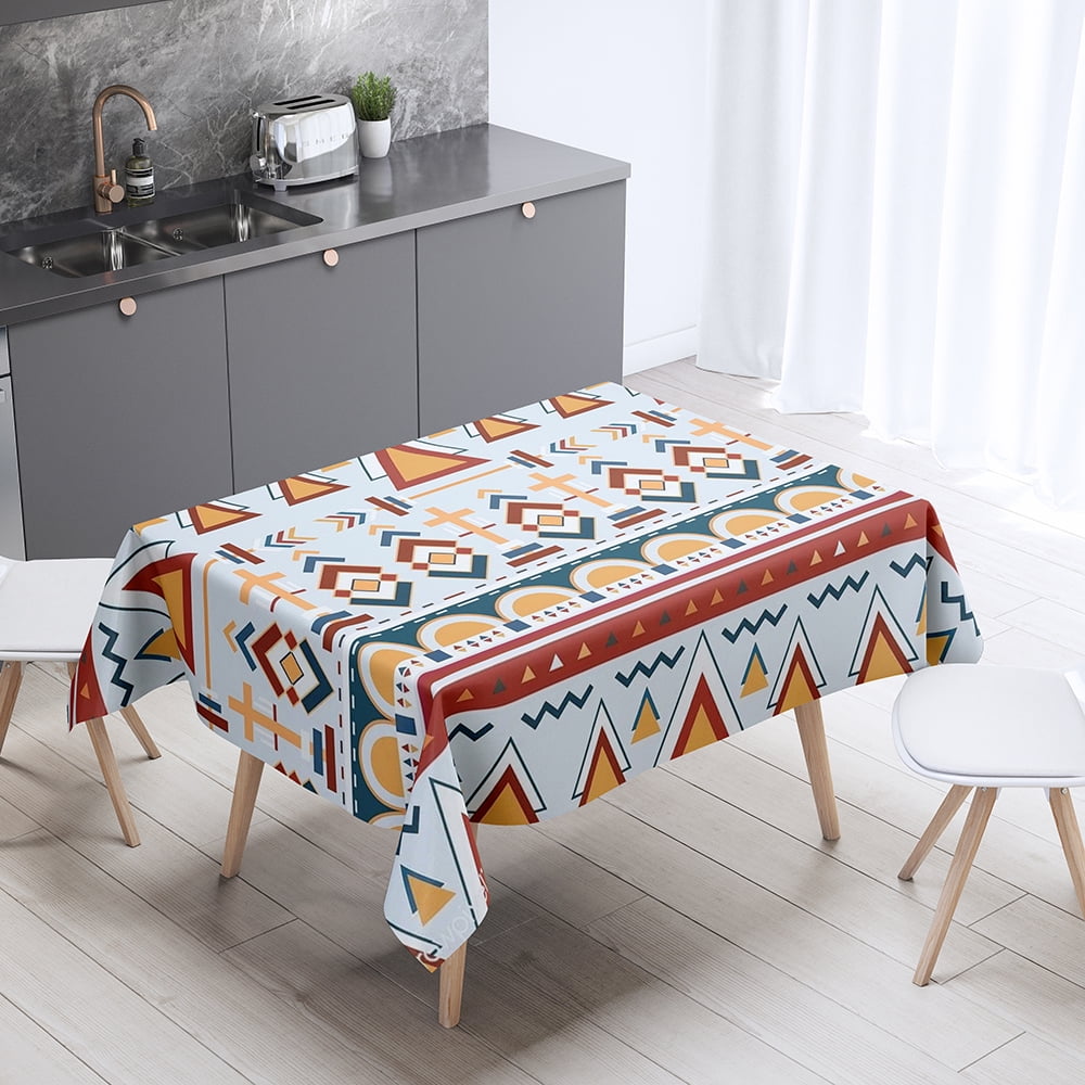 Ethnic Mandala Print Pattern Dining Table Tablecloth Home r Rectangular ...