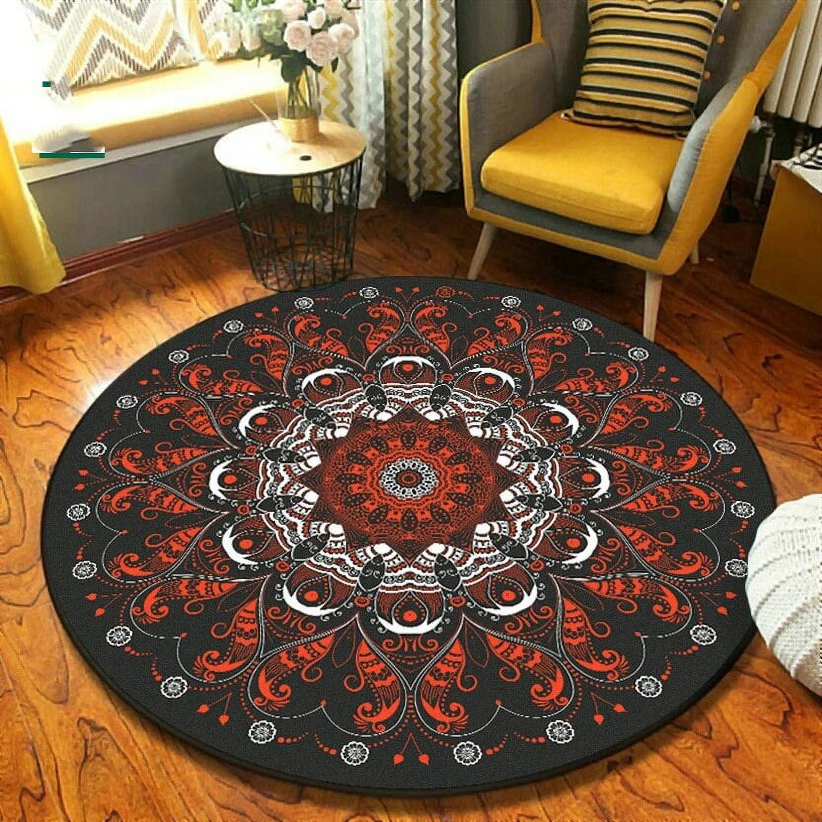 Ethnic Mandala Style Round Area Rug Rug and Carpet for Living Room ...