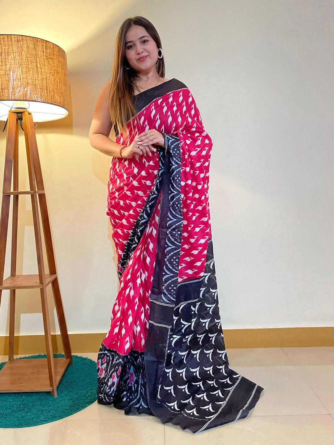 Ethnic Motifs Printed Pure Cotton Bagh Saree - 25499266 - Walmart.com