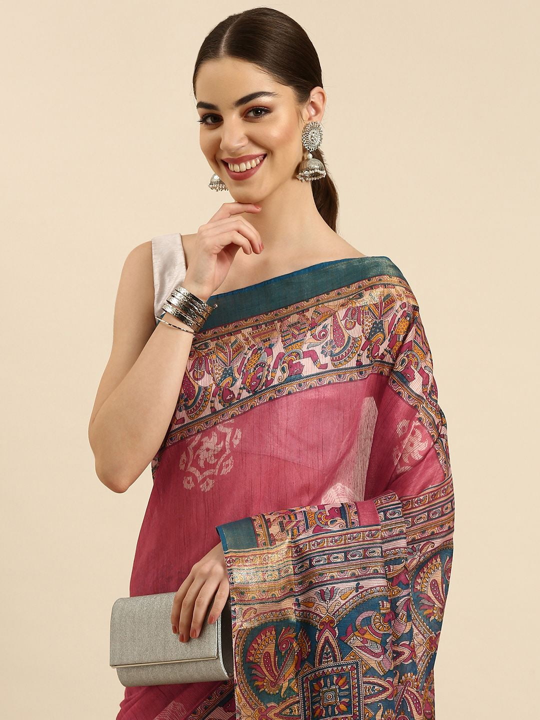 Ethnic Motifs Zari Silk Blend Muga Saree - 24954316 - Walmart.com