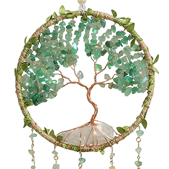 Ethnic Natural Stone Crystal Tree Dreamcatchers Handmade Wall Art For ...