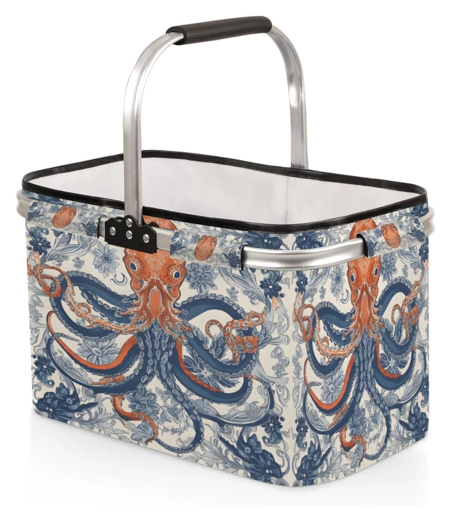 Ethnic Octopus Market Basket Collapsible Large Reusable Shopping Basket ...
