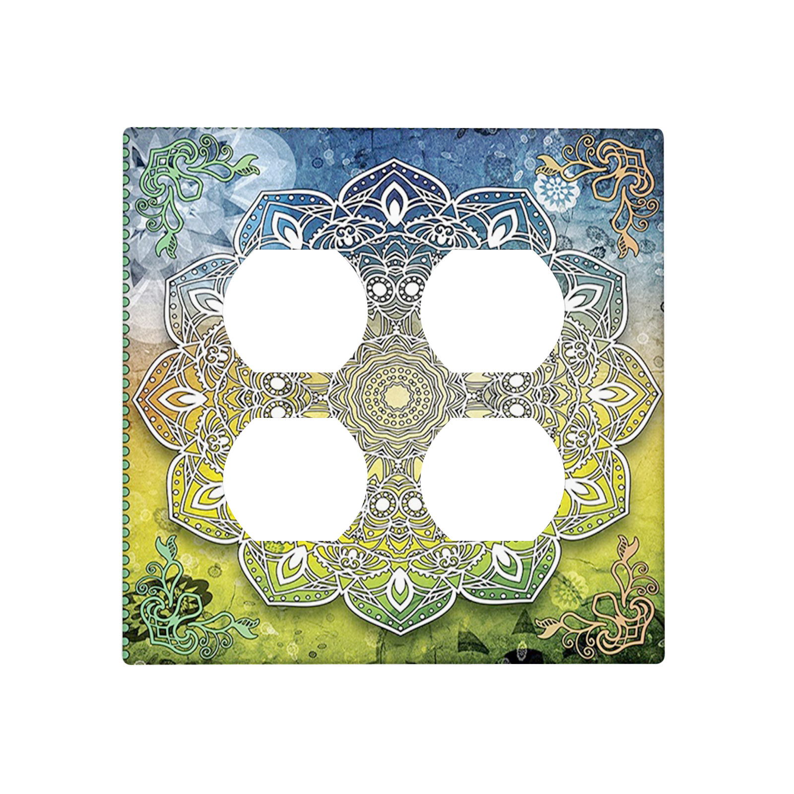 Ethnic Outlet Cover Decorative,Mystic Mandala and Boho Design,Wall ...
