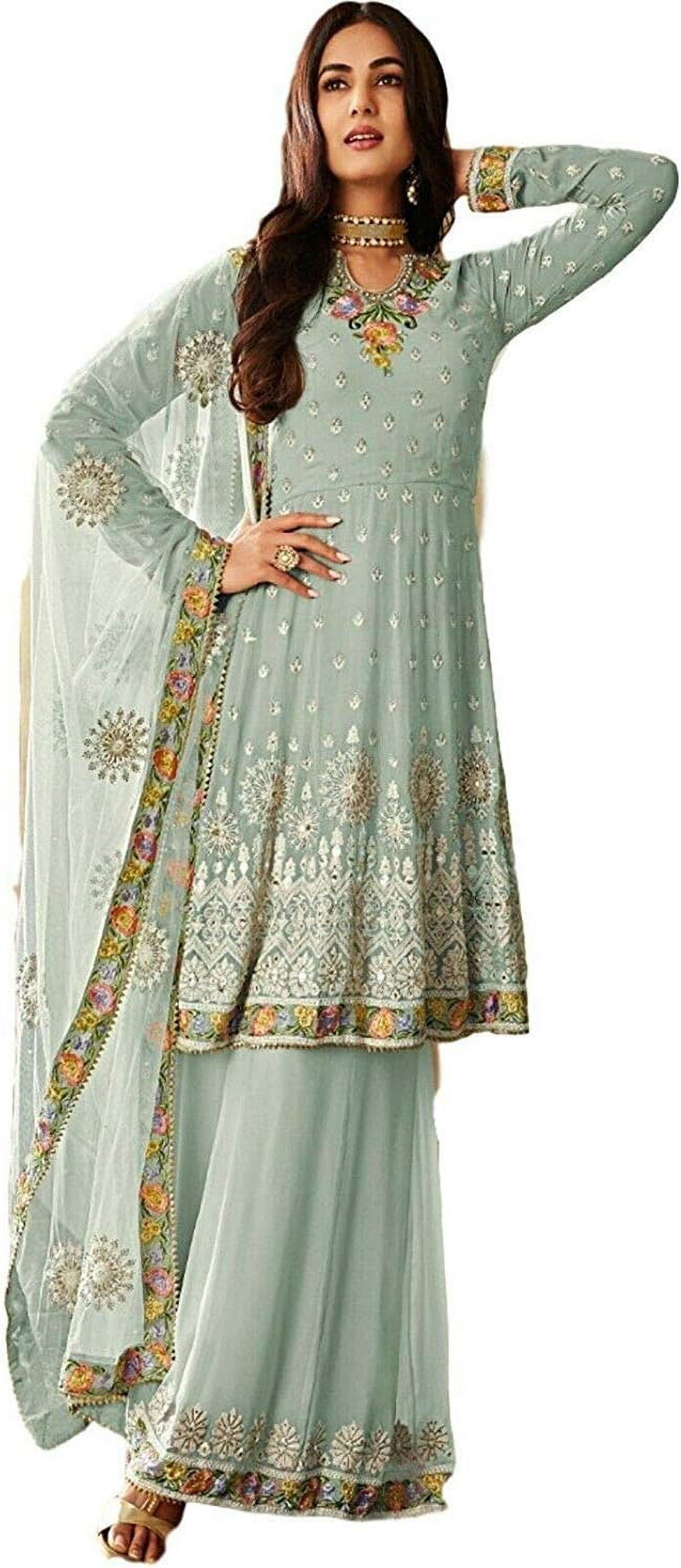 Ethnic Party Wear Designer Palazzo Suits Indian Pakistani Salwar Kameez ...