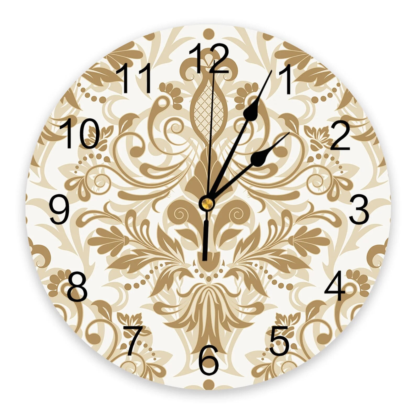 Ethnic Pattern Flower Leaves Texture Wall Clock Modern Design Living ...