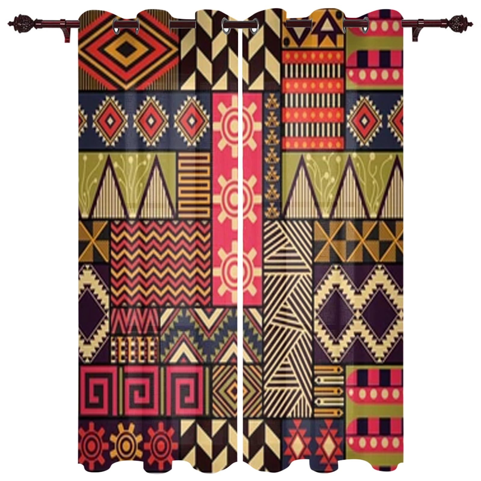 Ethnic Pattern Tribal Texture Luxury Curtains Living Room Bedroom ...