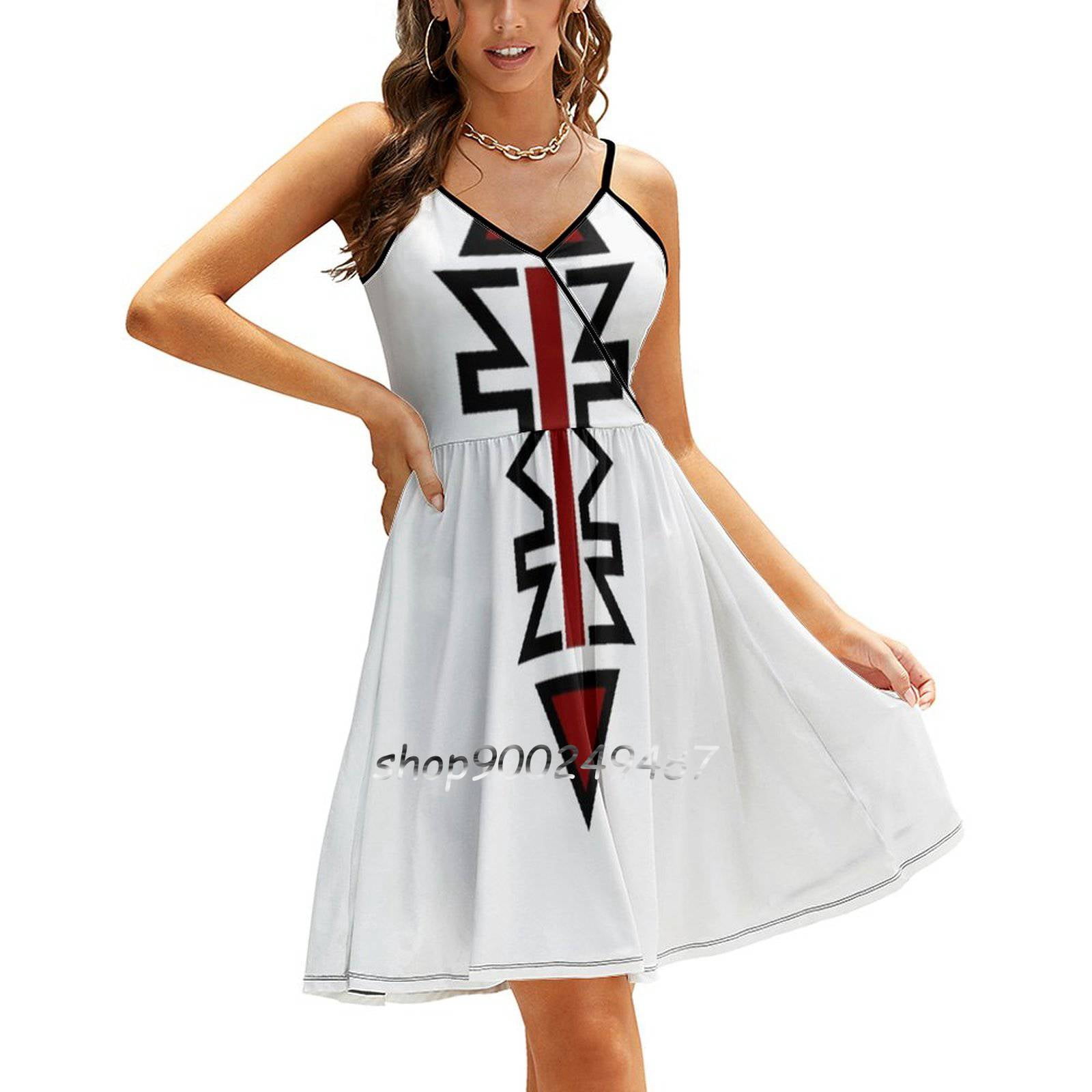 Ethnic Patterns Square Neck Dress Sweet Summer Dress Women Elegant ...