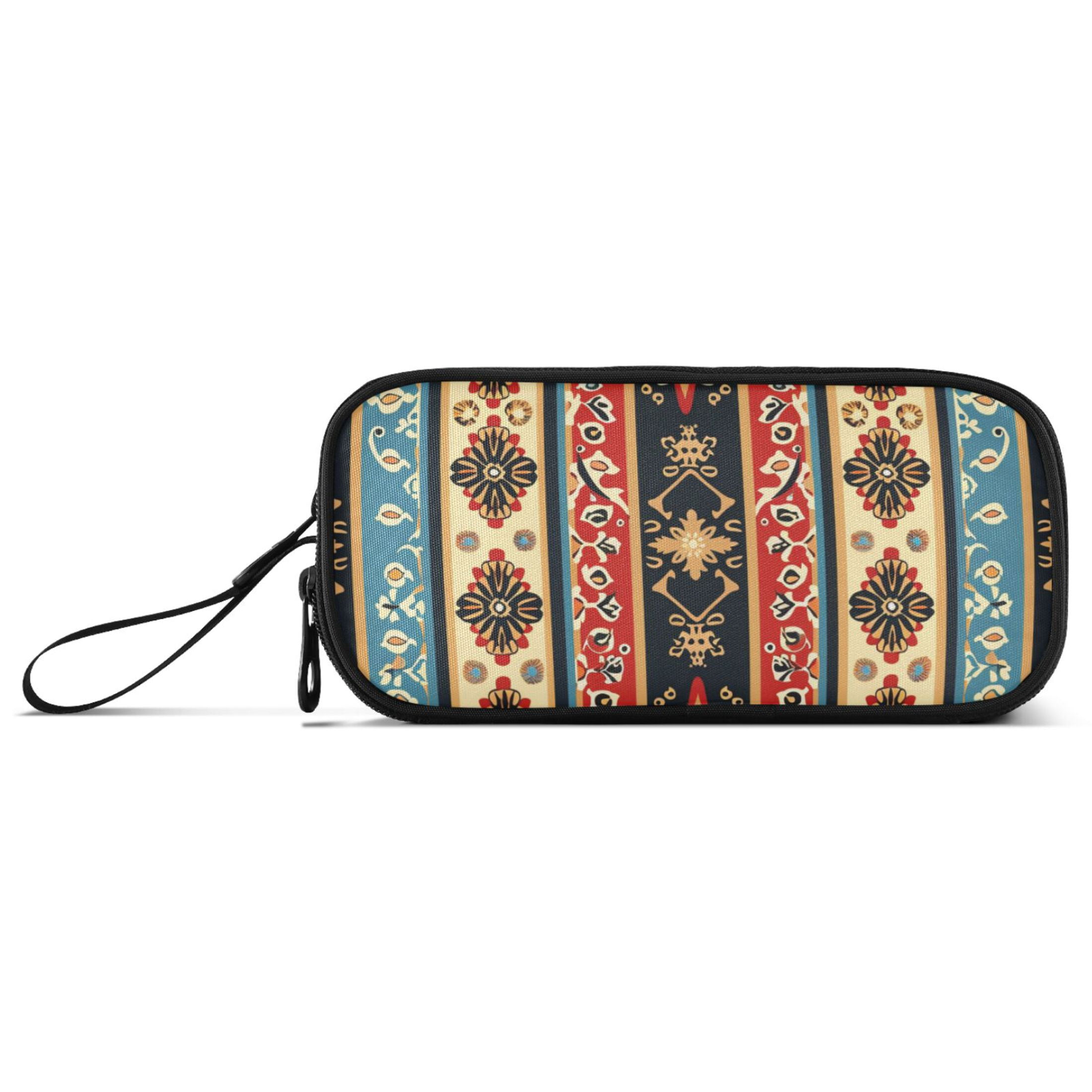 Ethnic Red and Black Stripes Pencil Case Stationary Holder Pen Bag ...