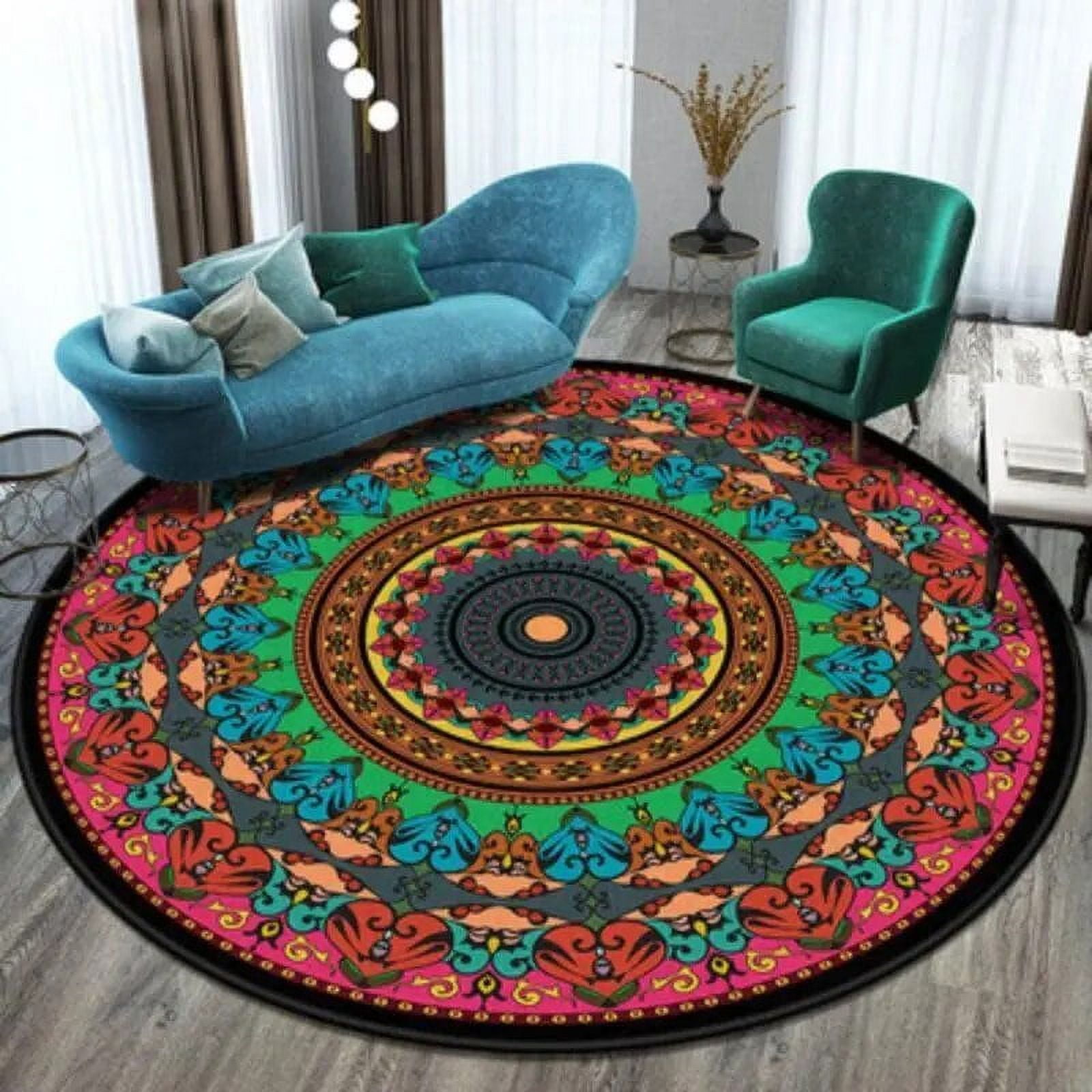 Ethnic Retro Mandala Carpet Round Carpet Nordic Balcony Coffee Table ...