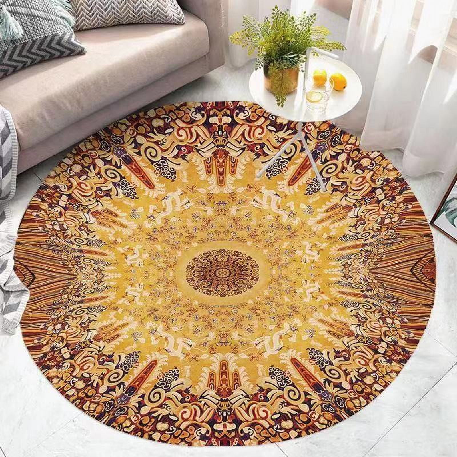 Ethnic Retro Style Round Carpets Nordic Bedroom r Carpet Large Area ...