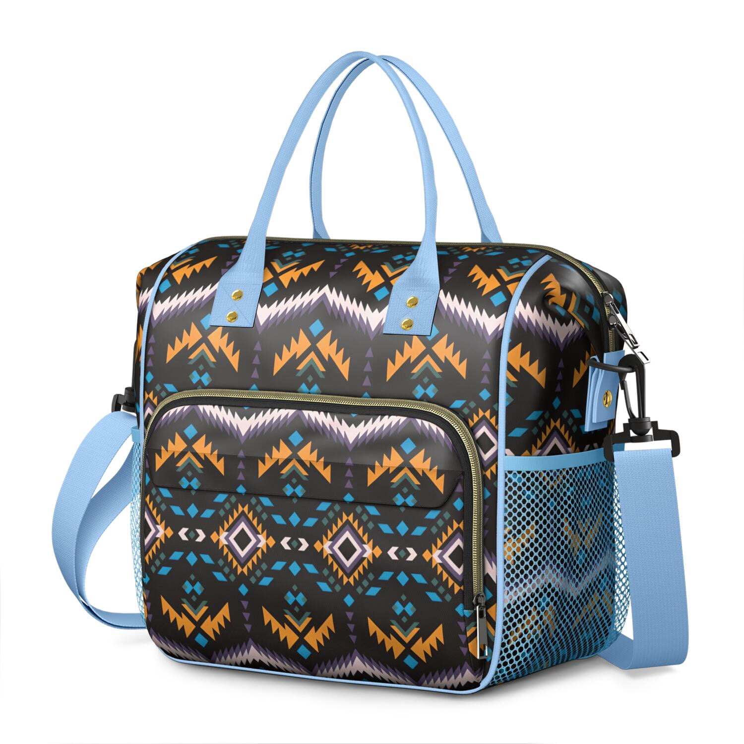 Ethnic Retro Tribal Lunch Bag - Artistic Large Thermal Tote with ...