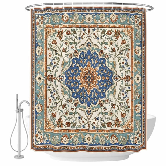 Ethnic Rustic Shower Curtain Set - 48" x 72" Washable Bathtub Curtain ...