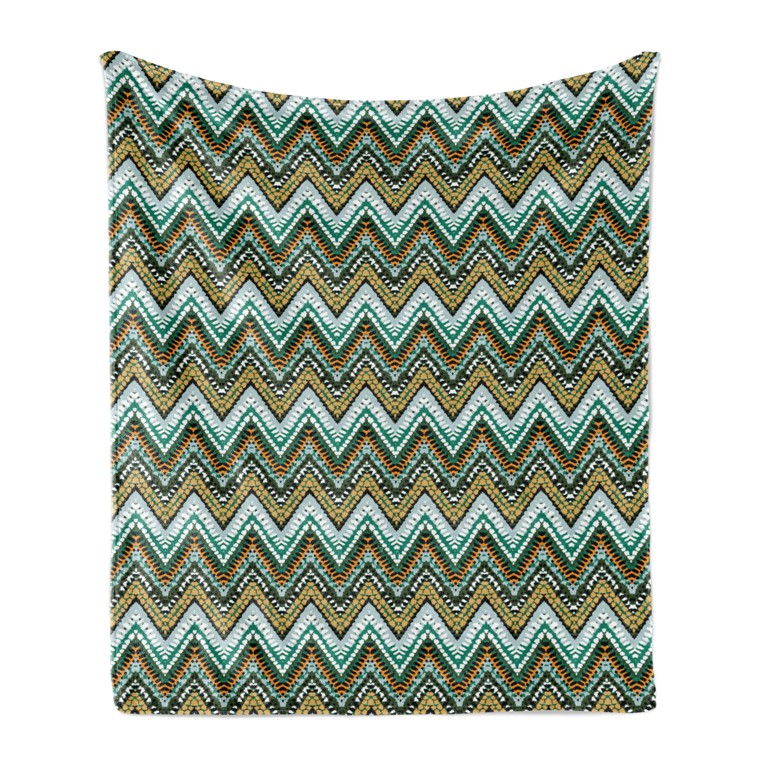Ethnic Soft Flannel Fleece Throw Blanket, Striped Boho Pattern Motifs ...