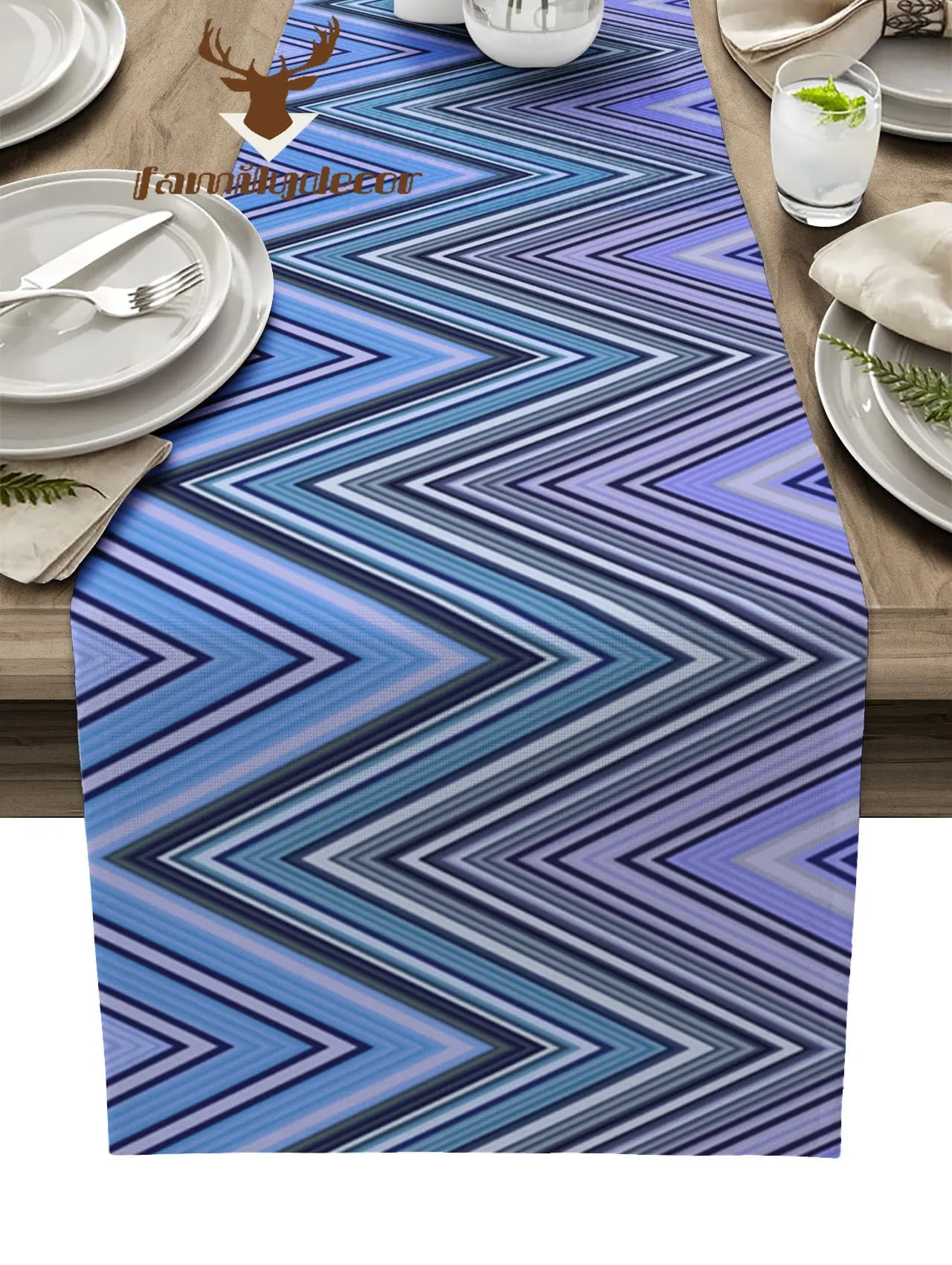 Ethnic Style Abstract Zigzag Stripes Table Runner Home Wedding Table ...