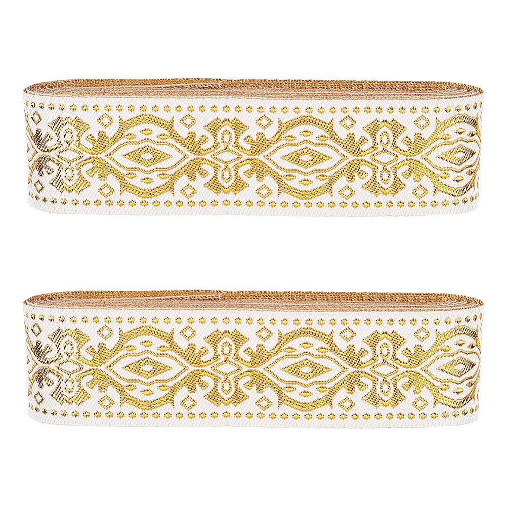 Ethnic Style Embroidery Polyester Ribbons Jacquard Ribbon with Floral ...